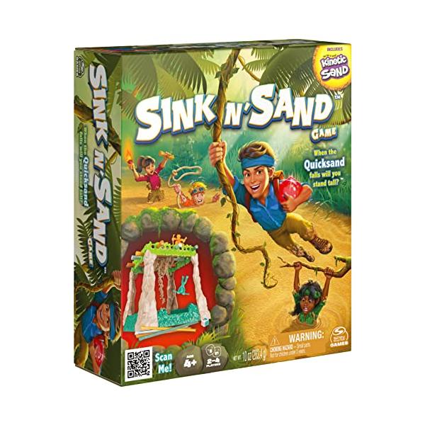 ボードゲーム 英語 アメリカ 海外ゲーム 6064485 Spin Master Games Sink N’ Sand, Quicksand Kids Board Game with Kinetic Sand for Sensory Fun...