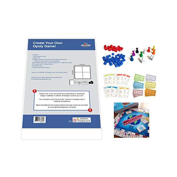 ボードゲーム 英語 アメリカ 海外ゲーム Blank Board, Box &amp; Accessories MBC Create Your Own Opoly Board Game ? Blank Game Board with Boa...