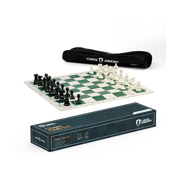 ボードゲーム 英語 アメリカ 海外ゲーム  Chess Armory Tournament Chess Set with Canvas Carrying Bag - 17" On-The-go Portable Chess Set - Vi...