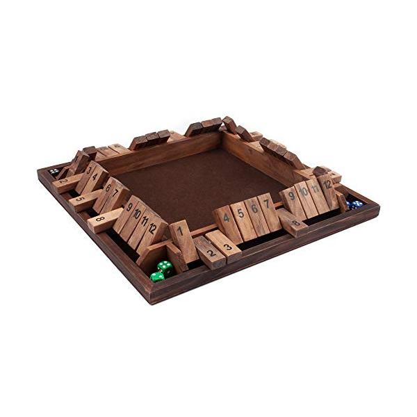 ボードゲーム 英語 アメリカ 海外ゲーム  GSE Games &amp; Sports Expert 1-4 Player Wooden Shut The Box Board Game with 8 Dice. 4-Way 12 Numb...