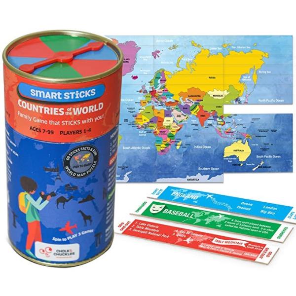 ボードゲーム 英語 アメリカ 海外ゲーム CCPPL061 Chalk and Chuckles Smart Sticks Countries of The World Game, Gifts for 8-12 Year Old, Cool...