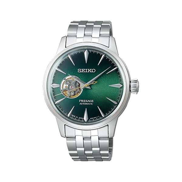 腕時計 セイコー メンズ SSA441J1 Seiko Presage Cocktail Time ‘Grasshopper’ Open Heart Green Dial Watch SSA441J1海外限定品を迅速輸入！5〜15営業日にて...
