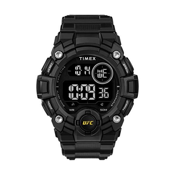 腕時計 タイメックス メンズ TW5M53200JT Timex UFC Men's Rematch 50mm Watch - Black Strap Digital Dial Black Case海外限定品を迅速輸入！5〜15営業日にて発...