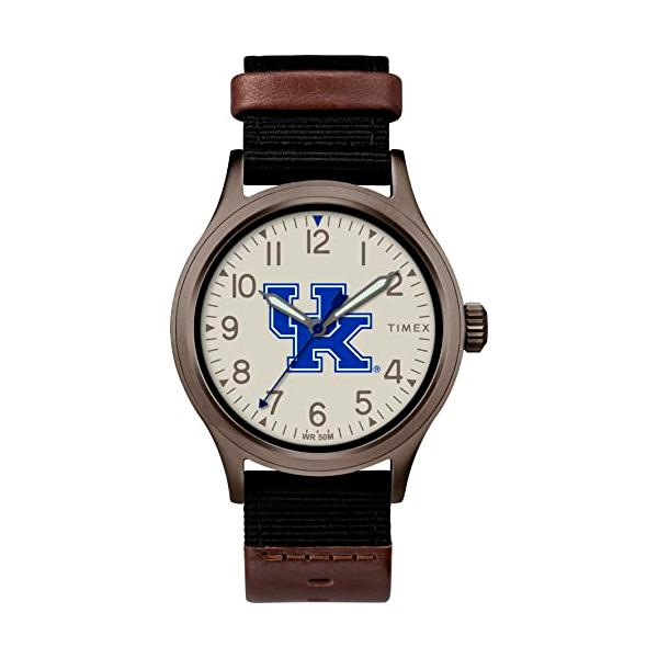 腕時計 タイメックス メンズ TWZUKENMBYZ Timex Men's Collegiate Clutch 40mm Watch ? Kentucky Wildcats with Black Fabric &amp; Brown Le...