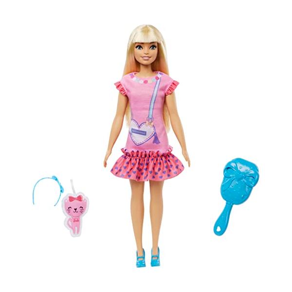 バービー バービー人形 HLL19 Barbie My First Preschool Doll, Malibu with 13.5-inch Posable Body &amp; Blonde Hair, Plush Kitten &am...