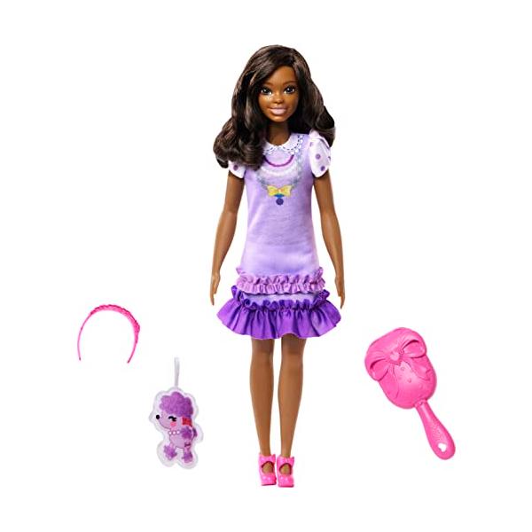 バービー バービー人形 HLL20 Barbie: My First Preschool Doll, Brooklyn with 13.5-inch Soft Posable Body &amp; Black Hair, Plush Poo...