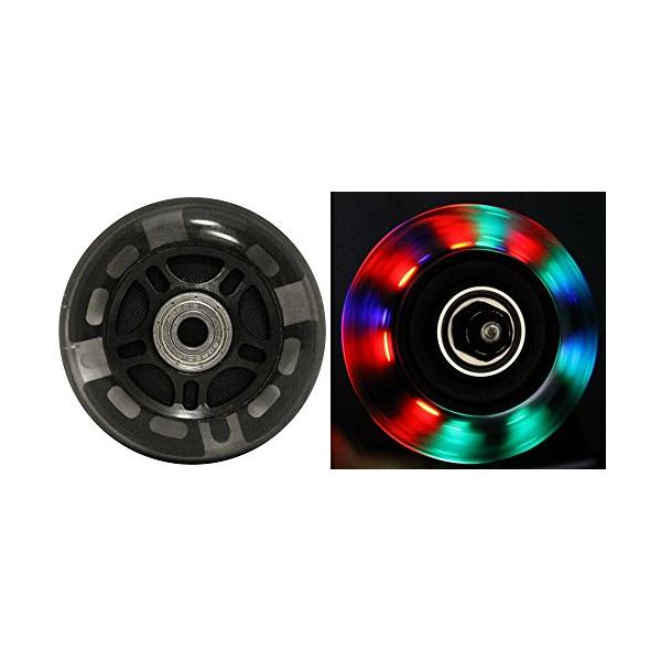 ウィール タイヤ スケボー スケートボード 海外モデル 直輸入 DECK LED INLINE WHEELS 76mm 82a Skate Roller blade Ripstik Luggage LIGHT UP 2-Pack w/ Be...