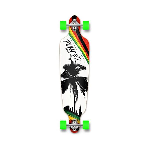 ロングスケートボード スケボー 海外モデル 直輸入 GCDT060 Punked Palm City Rasta Longboard Complete Skateboard - Available in All Shapes (Drop T...