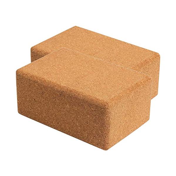 ヨガブロック フィットネス  Cork Yoga Blocks 2 Pack Set -Natural Cork from Portugal, 9"x6"x4" Yoga Blocks Non-Slip&amp;Anti-Tilt for ...