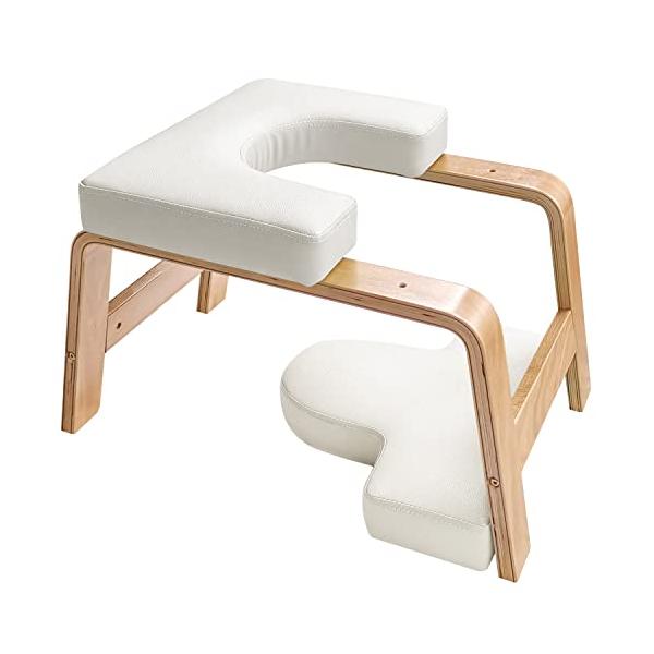 ヨガブロック フィットネス DL100 Restrial Life Yoga Headstand Bench- Stand Yoga Chair for Family, Gym - Wood and PU Pads - Relieve Fa...