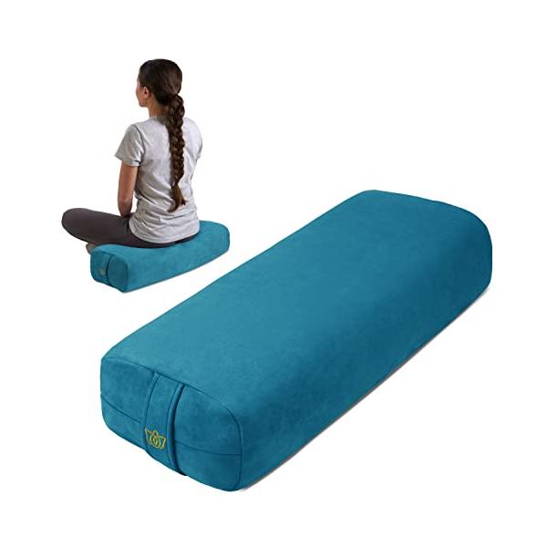 ヨガブロック フィットネス  Florensi Yoga Bolster Pillow - Luxurious Velvet Bolster for Restorative Yoga - Large Rectangular Cushion ...