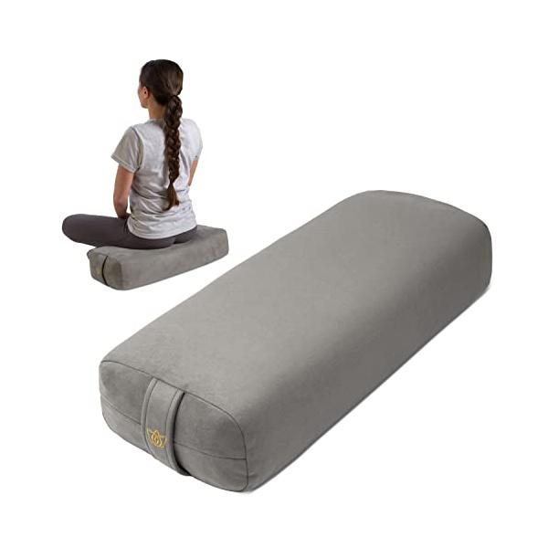 ヨガブロック フィットネス  Florensi Yoga Bolster Pillow - Luxurious Velvet Bolster for Restorative Yoga - Large Rectangular Cushion ...