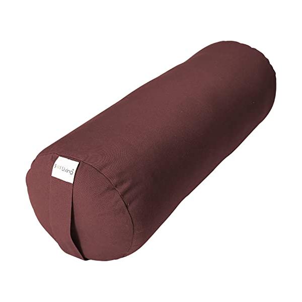 ヨガブロック フィットネス EN-YP-YB004-BR Sol Living Yoga Bolster Pillow for Restorative Yoga Meditation Bolster 100% Cotton Cylindri...