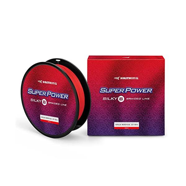 リール キャストキング 釣り道具 フィッシング 海外直輸入  KastKing Superpower Silky8 Braided Fishing Line, Red, 8 Strands, 6 LB, 500 Yds海外限定品を迅速輸入！...