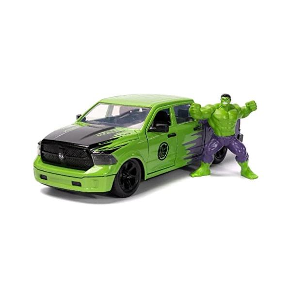 ジャダトイズ ミニカー ダイキャスト アメリカ 99726 Jada Marvel 1:24 Dodge Ram 1500 Die-Cast Car &amp; 2.75" Incredible Hulk Figure, Toys for ...
