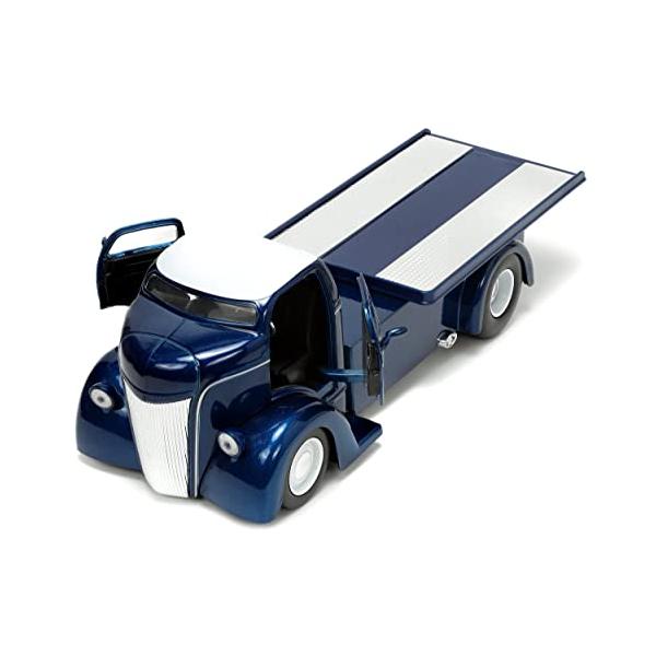 ジャダトイズ ミニカー ダイキャスト アメリカ 33853 Jada Toys Just Trucks 1:24 1947 Ford COE Flatbed Die-cast Car Dark Blue/White with Tire Ra...