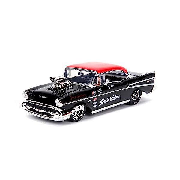 ジャダトイズ ミニカー ダイキャスト アメリカ 30533 Jada Big Time Muscle 1:24 1957 Chevy Bel Air Die-Cast Car (Black/Red)海外限定品を迅速輸入！5〜15営業日にて発...
