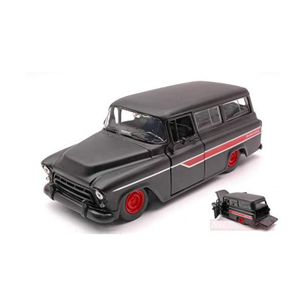 ジャダトイズ ミニカー ダイキャスト アメリカ  Jada Toys Scale Model Compatible with Chevy Suburban 1957 MATT Black 1:24 JADA97686BK海外限定品を迅速輸入...