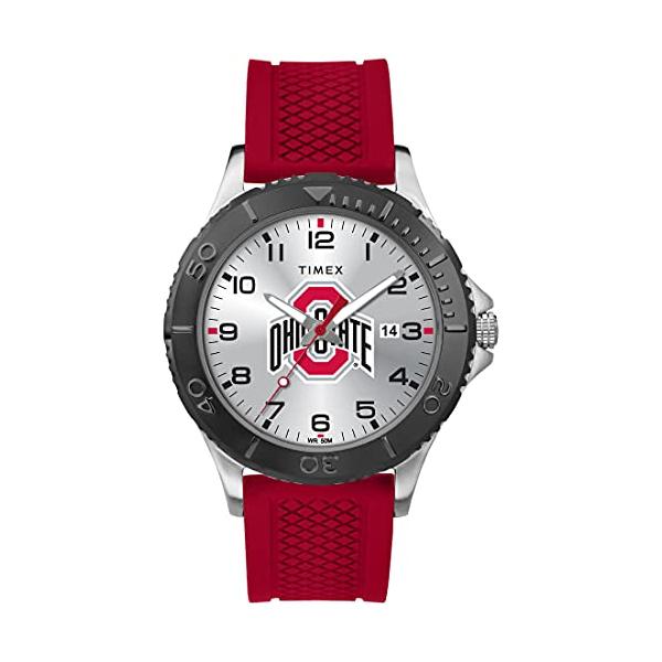 腕時計 タイメックス メンズ TWZUOHIMF Timex Tribute Men's Collegiate Gamer 42mm Watch ? Ohio State Buckeyes with Red Silicone Strap海外...