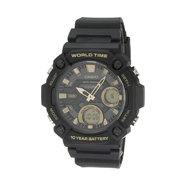 腕時計 カシオ メンズ 逆輸入 日本 メイドインジャパン アメリカ アウトドアウォッチ特集 AEQ-120W-9AVCF Casio 10 Year Battery World Time Countdown Timer Analog-Dig...