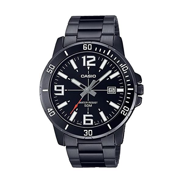 腕時計 カシオ メンズ 逆輸入 日本 メイドインジャパン アメリカ アウトドアウォッチ特集 MTP-VD01B-1BV Casio MTP-VD01B-1BV Men's Enticer Black IP Stainless Steel B...