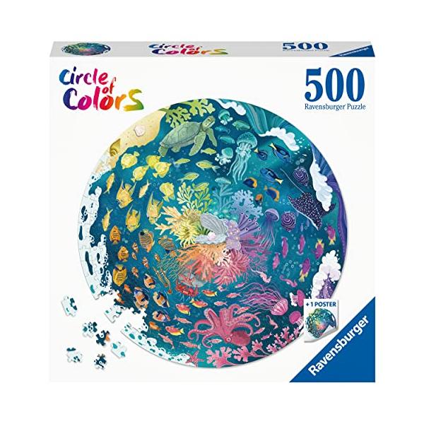 ジグソーパズル 海外製 アメリカ 17170 Ravensburger Circle of Colors: Ocean - 500 Piece Round Jigsaw Puzzle | Engaging Activity for Kids...