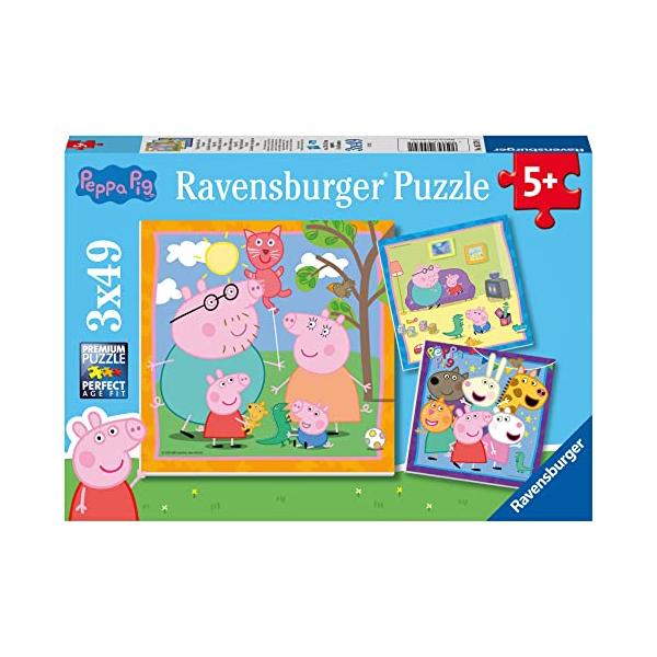 ジグソーパズル 海外製 アメリカ 05579 RAVENSBURGER Puzzle Ravensburger 05579 Family and Friends 3 x 49 Pieces Peppa Pig Puzzle for Chil...
