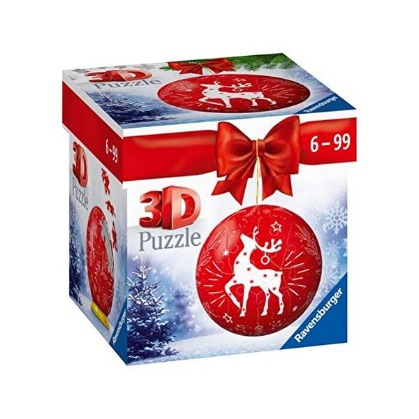 ジグソーパズル 海外製 アメリカ 11495 Ravensburger Red Reindeer Festive Christmas Tree Bauble Decoration 3D Jigsaw Puzzle Ball for Kids...