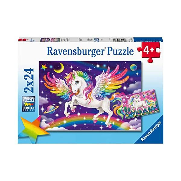 ジグソーパズル 海外製 アメリカ 05677 Ravensburger Unicorn and Pegasus Jigsaw Puzzle Set for Kids - 2 x 24 Pieces | Easy-to-Hold Pieces...