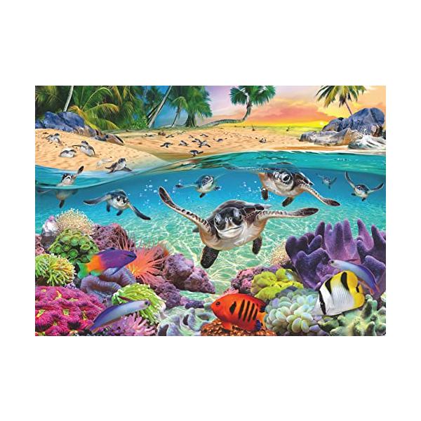 ジグソーパズル 海外製 アメリカ 17456 Ravensburger - Race of The Baby Sea Turtles - 500 Piece Large Format Jigsaw Puzzle - Stunning Ima...