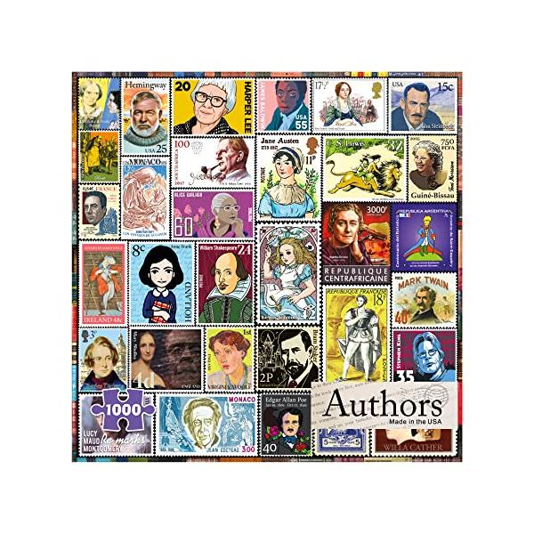 ジグソーパズル 海外製 アメリカ 95b0f525-6b5d-4f35-9ba3-c1c1c2e40489 Re-marks Famous Authors Postage-Stamp Collage Puzzle, 1000 Piece J...