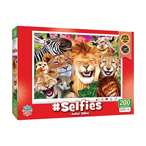 ジグソーパズル 海外製 アメリカ 11917 Masterpieces 200 Piece Jigsaw Puzzle for Kids - #Selfies Safari Sillies - 14"x19"海外限定品を迅速輸入！5〜15営...