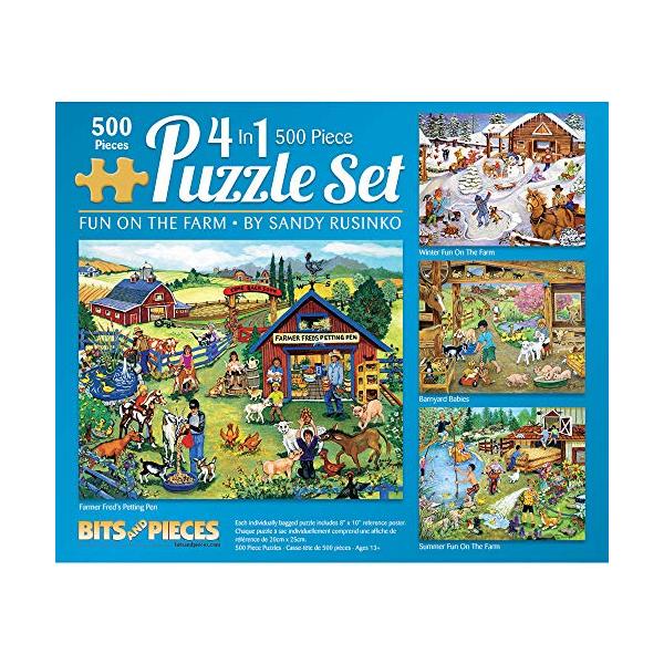 ジグソーパズル 海外製 アメリカ 45929 Bits and Pieces ? 4-in-1 Multi-Pack Large 500 Piece Jigsaw Puzzles for Adults ? Jigsaw Puzzle Set...