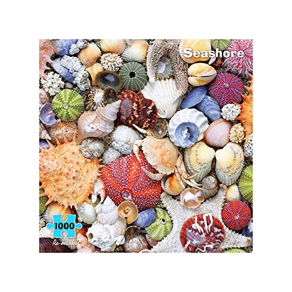 ジグソーパズル 海外製 アメリカ 681410340575 Re-marks Seashore Puzzle 1000-Piece Seashell Puzzle, Artistic Jigsaw Puzzle for All Ages -...