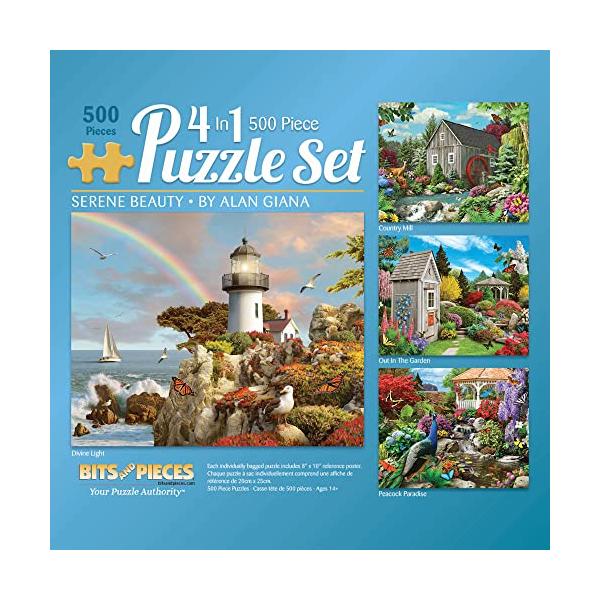 ジグソーパズル 海外製 アメリカ 47148 Bits and Pieces ? 4-in-1 Multi-Pack 500 Piece Jigsaw Puzzles for Adults ? Serene Beauty by Artist...