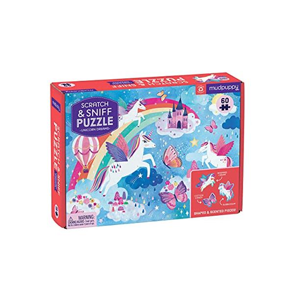 ジグソーパズル 海外製 アメリカ 9780735370128 Unicorn Dreams Scratch and Sniff Puzzle from Mudpuppy - 60 Piece Jigsaw Puzzle with 6 Sha...