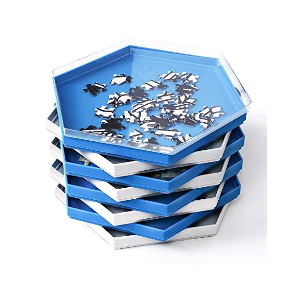 ジグソーパズル 海外製 アメリカ WGFPH Becko US Stackable Puzzle Sorting Trays Jigsaw Puzzle Sorters with Lid Puzzle Accessory for Puzzl...