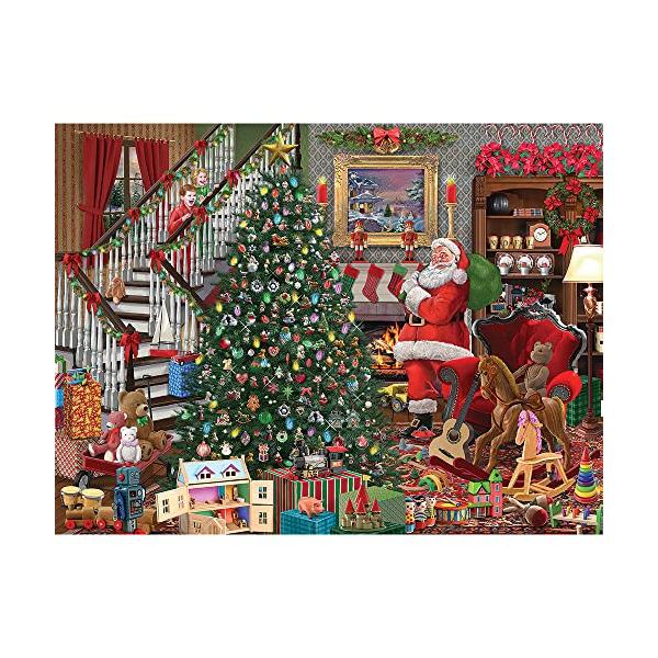 ジグソーパズル 海外製 アメリカ 46926 Bits and Pieces ? 300 Piece Jigsaw Puzzle for Adults ? Christmas Joy - Santa Visiting Presents Tr...
