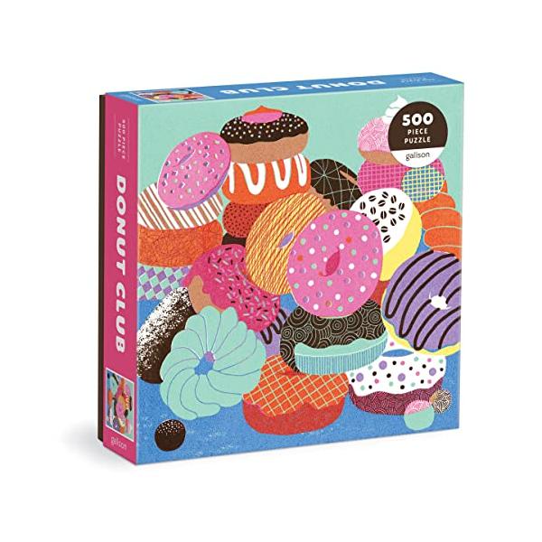 ジグソーパズル 海外製 アメリカ 9.78074E+12 Donut Club 500 Piece Puzzle from Galison - Colorful and Bold 20" x 20" Illustrated Puzzle, ...