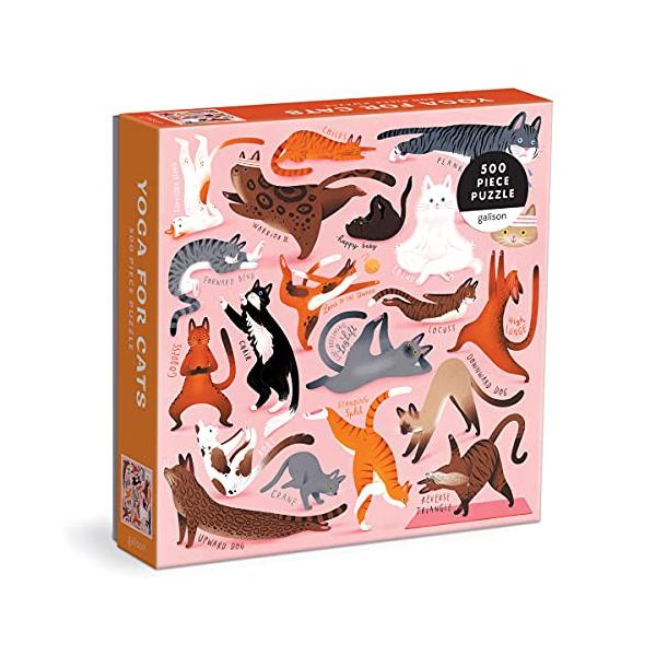ジグソーパズル 海外製 アメリカ 9780735372276 Galison Yoga for Cats 500 Piece Puzzle from Galison - 20" x 20" Jigsaw Puzzle, Bright and...