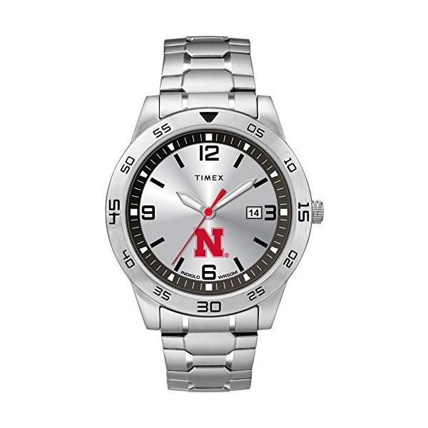 腕時計 タイメックス メンズ TWZUNEBML Timex Tribute Men's Collegiate Citation 42mm Watch ? Nebraska Cornhuskers with Stainless Steel ...