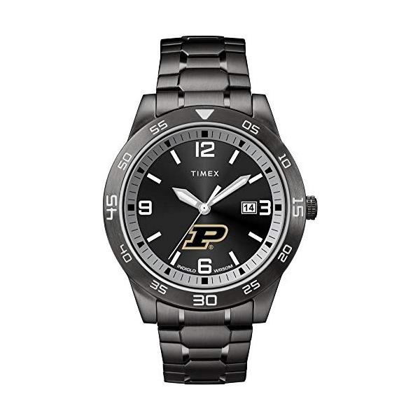 腕時計 タイメックス メンズ TWZUPURMM Timex Tribute Men's Collegiate Acclaim 42mm Watch ? Purdue Boilermakers with Black Stainless St...