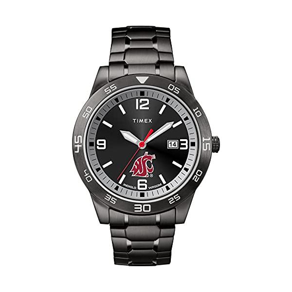 腕時計 タイメックス メンズ TWZUWSTMM Timex Men's Collegiate Acclaim 42mm Watch ? Washington Cougars with Black Stainless Steel Expan...