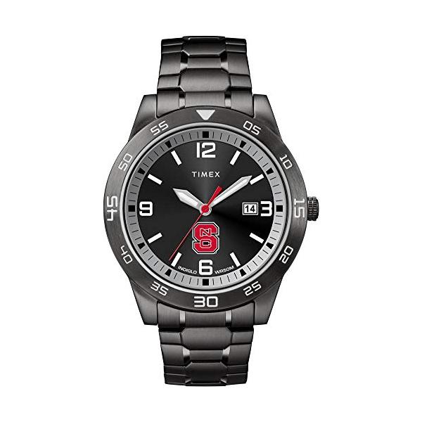 腕時計 タイメックス メンズ TWZUNCSMM Timex Tribute Men's Collegiate Acclaim 42mm Watch ? NC State Wolfpack with Black Stainless Stee...
