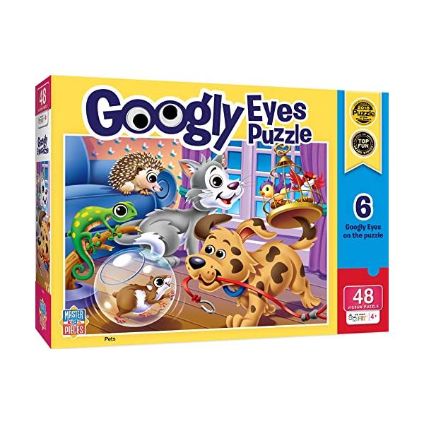 ジグソーパズル 海外製 アメリカ 11838 MasterPieces ? 48 Piece Jigsaw Puzzle for Kids 4+ Years, Pets with Googly Eyes, Educational and F...