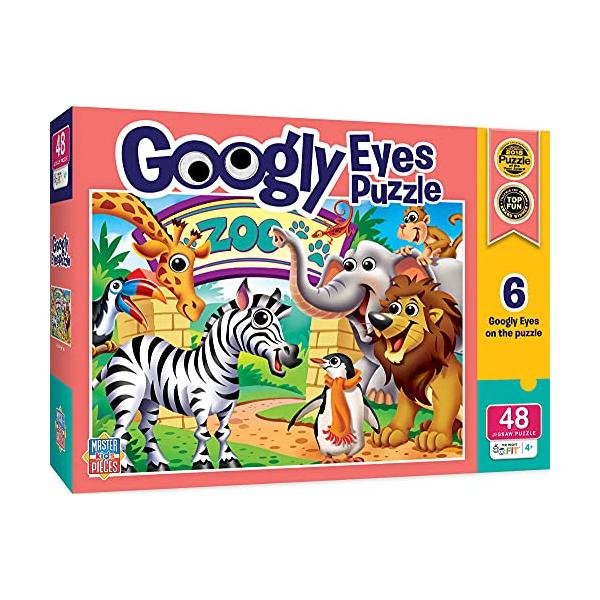 ジグソーパズル 海外製 アメリカ 11924 MasterPieces ? 48 Piece Jigsaw Puzzle for Kids 4+ Years, Zoo Animals with Googly Eyes, Educationa...