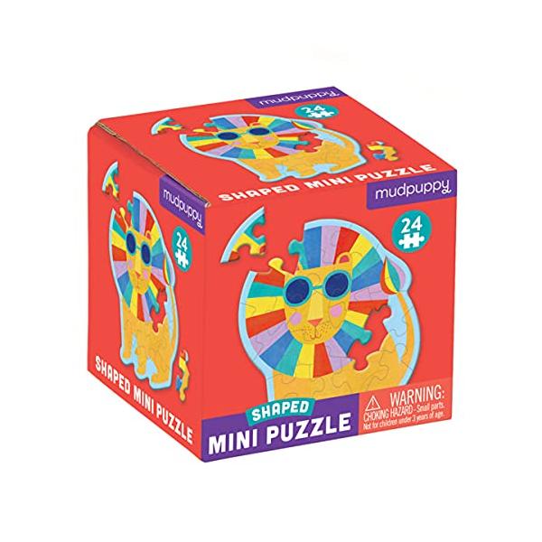 ジグソーパズル 海外製 アメリカ 9780735365032 Mudpuppy Rainbow Lion Shaped Mini Puzzle, 24 Pieces, 6” x 6” ? Die-Cut Jigsaw Puzzle in T...