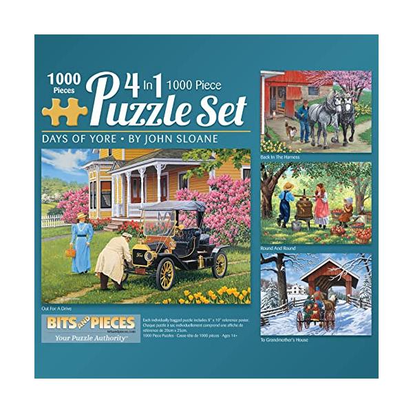 ジグソーパズル 海外製 アメリカ 47120 Bits and Pieces - 4-in-1 Multi-Pack - 1000 Piece Jigsaw Puzzles for Adults-Each Measures 20" x 27...