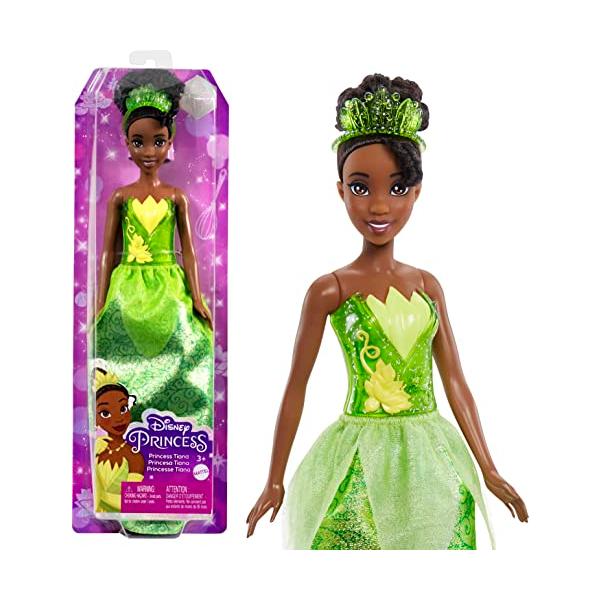 バービー バービー人形 HLW04 Mattel Disney Princess Tiana Doll in Sparkling Fashion with Removable Skirt, Tiara and Shoes, Posable ...