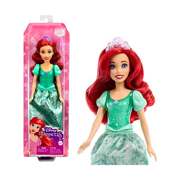バービー バービー人形 HLW10 Mattel Disney Princess Ariel Doll in Sparkling Fashion with Removable Skirt, Tiara and Shoes, Posable ...
